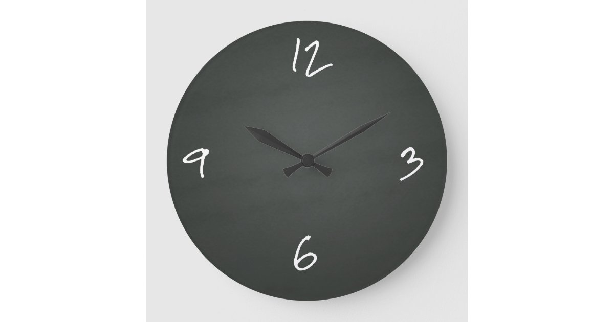 Chalkboard Writing Large Clock | Zazzle
