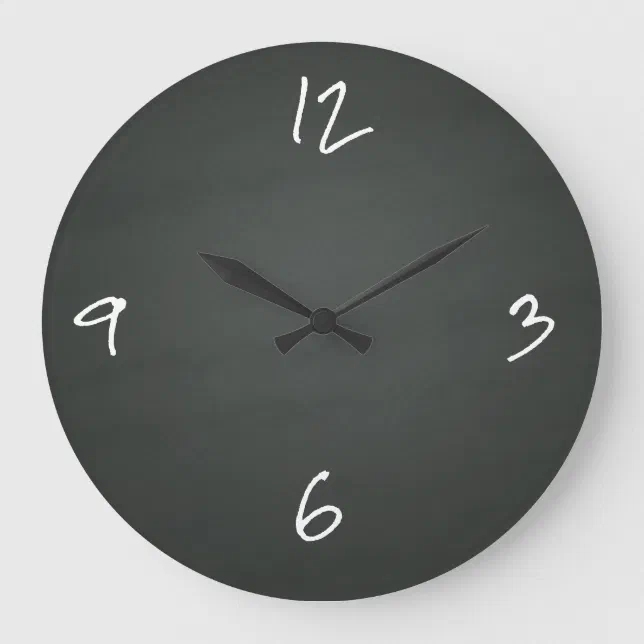Chalkboard Writing Large Clock | Zazzle