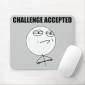 Challenge Accepted Rage Face Comic Meme Mouse Pad | Zazzle