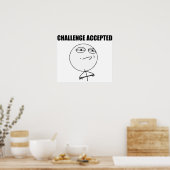 Challenge Accepted Rage Face Comic Meme Poster | Zazzle