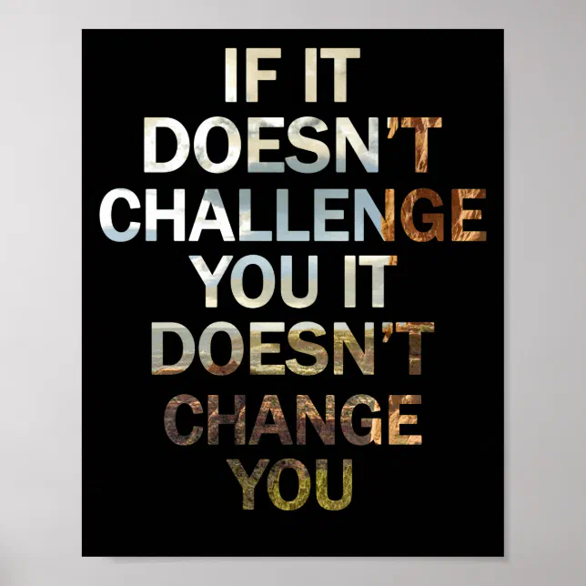 Challenge Yourself Motivational Quote Exercise Poster | Zazzle