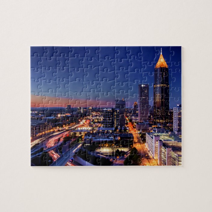 Challenging Traffic Patterns, Atlanta Night Scene Jigsaw Puzzle ...