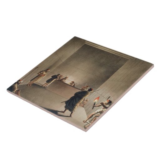 Chamber and Sarcophagus in the Great Pyramid of Gi Tile | Zazzle