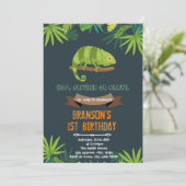 Chameleon birthday party invitation | Zazzle