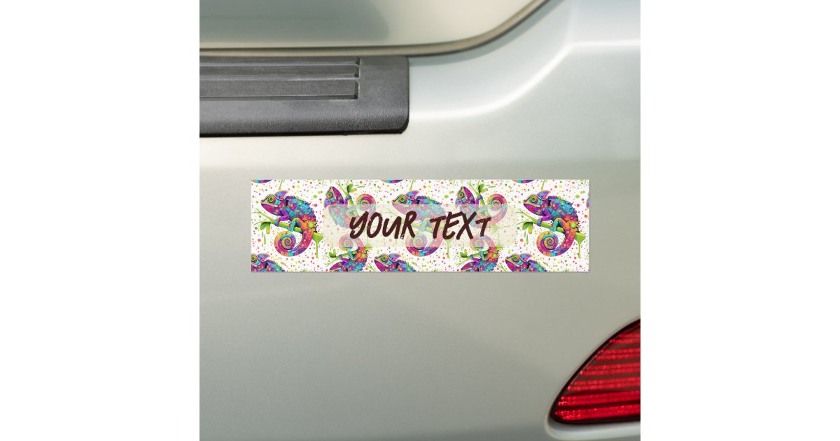 Chameleon Paint Stains Watercolor Style Bumper Sticker | Zazzle