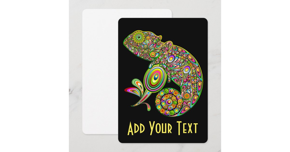 Chameleon Psychedelic Fantasy Invitation | Zazzle