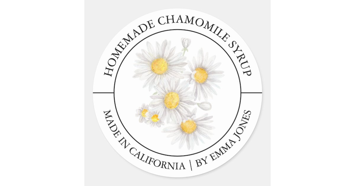 Chamomile Modern label | Zazzle