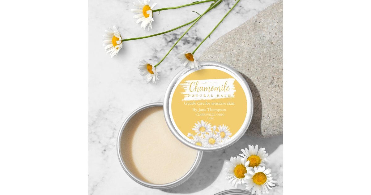 Chamomile Natural Balm Label | Zazzle