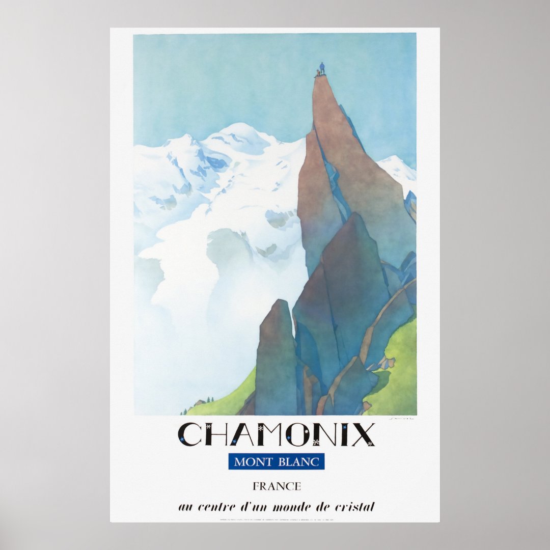 Chamonix, Mont-Blanc France,Travel Ski Poster | Zazzle