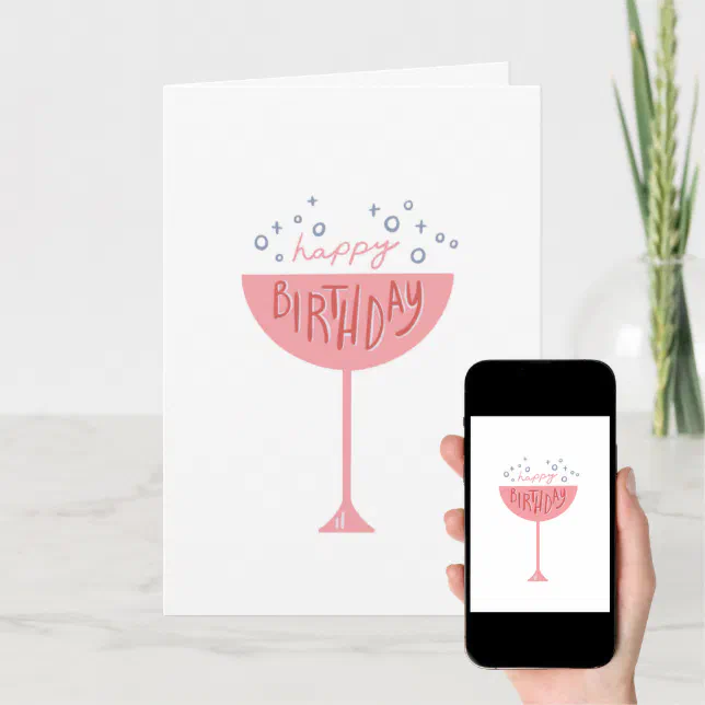 Champagne Birthday Card | Zazzle