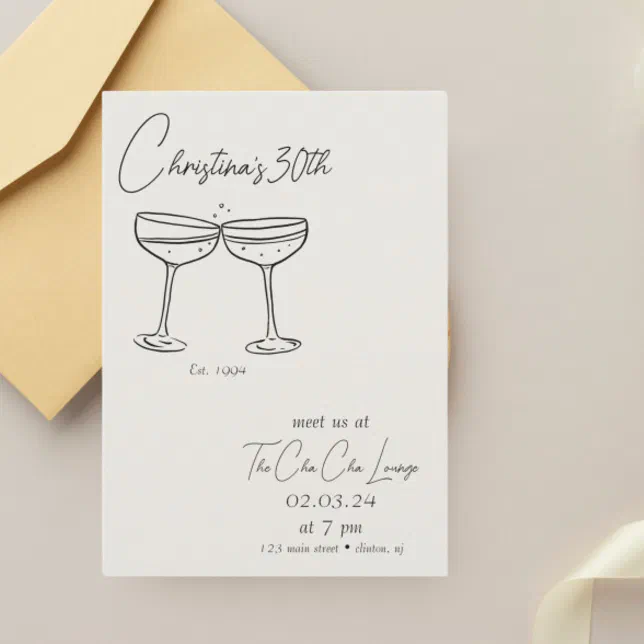 Champagne Birthday Invitation | Zazzle