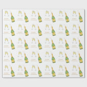 Champagne bottle and glass wrapping paper | Zazzle