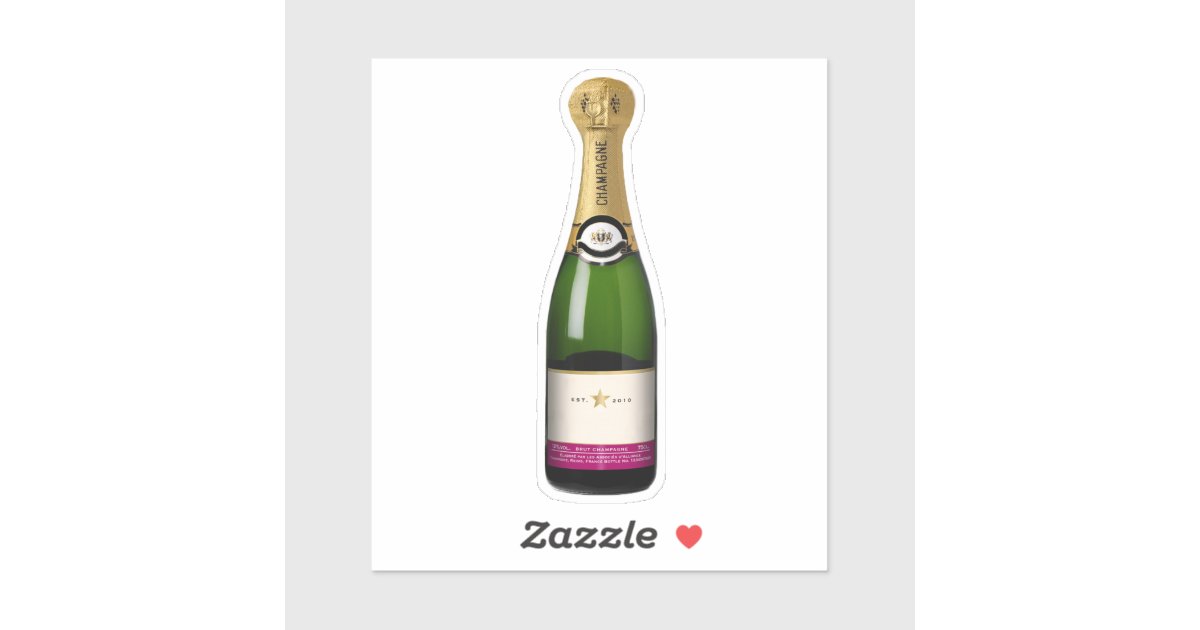 Champagne Bottle Sticker | Zazzle