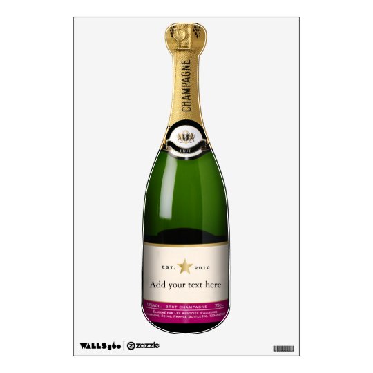 Champagne Bottle Wall Sticker | Zazzle.com