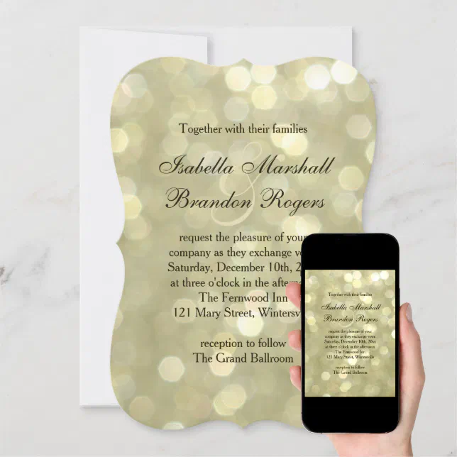 Champagne Bubbles Wedding Invitation | Zazzle