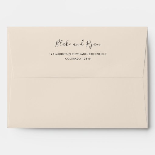 Champagne Cream Envelope with Elegant Peach Floral | Zazzle