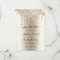Champagne Dripping Glitter QR Code Wedding Save The Date | Zazzle