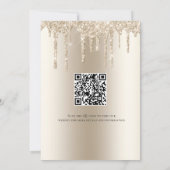 Champagne Dripping Glitter QR Code Wedding Save The Date | Zazzle