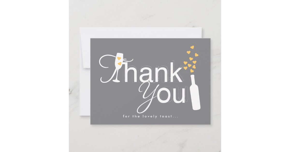 Champagne Engagement Party Thank You Note | Zazzle