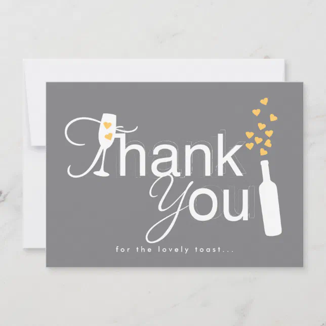 Champagne Engagement Party Thank You Note | Zazzle