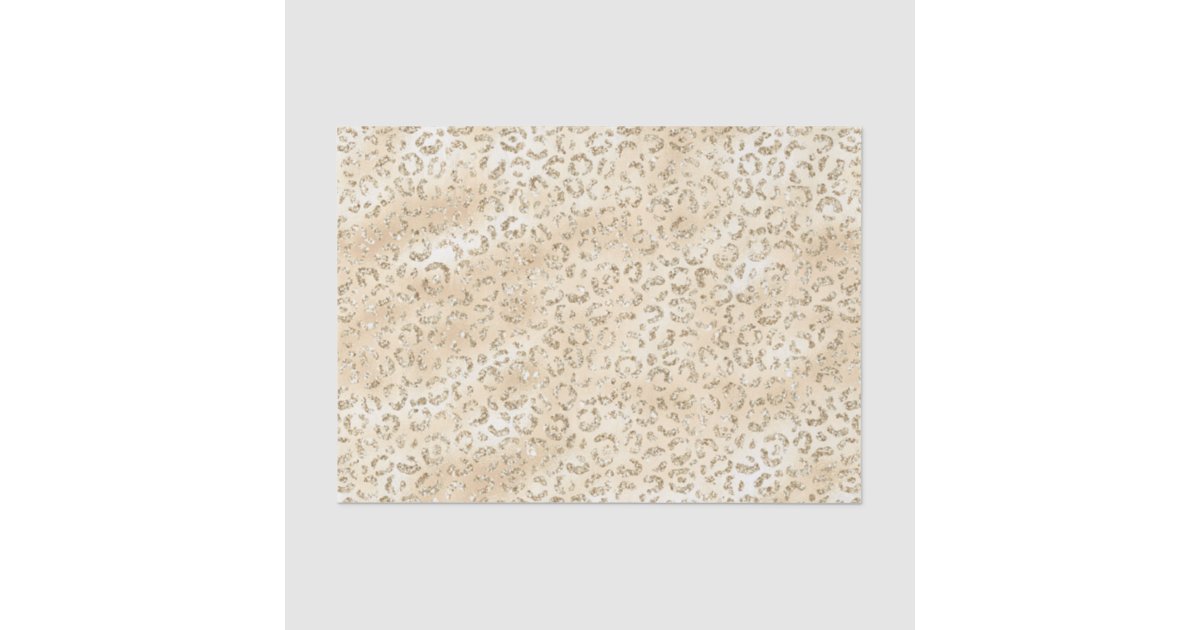 Champagne Faux Glitter Leopard Print Tissue Paper | Zazzle