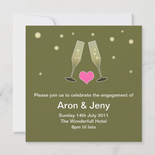 Champagne glasses engagement invitation | Zazzle.com