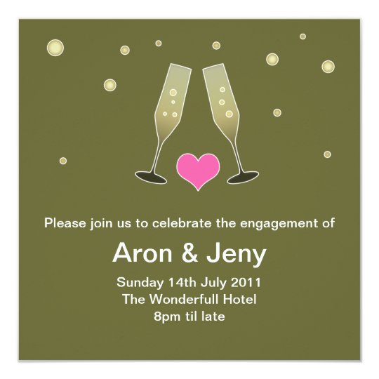 Champagne glasses engagement invitation | Zazzle.com