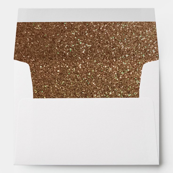 Champagne Gold Glitter & White Party Envelope | Zazzle