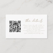 Champagne gold QR Code Script Wedding Details Enclosure Card | Zazzle