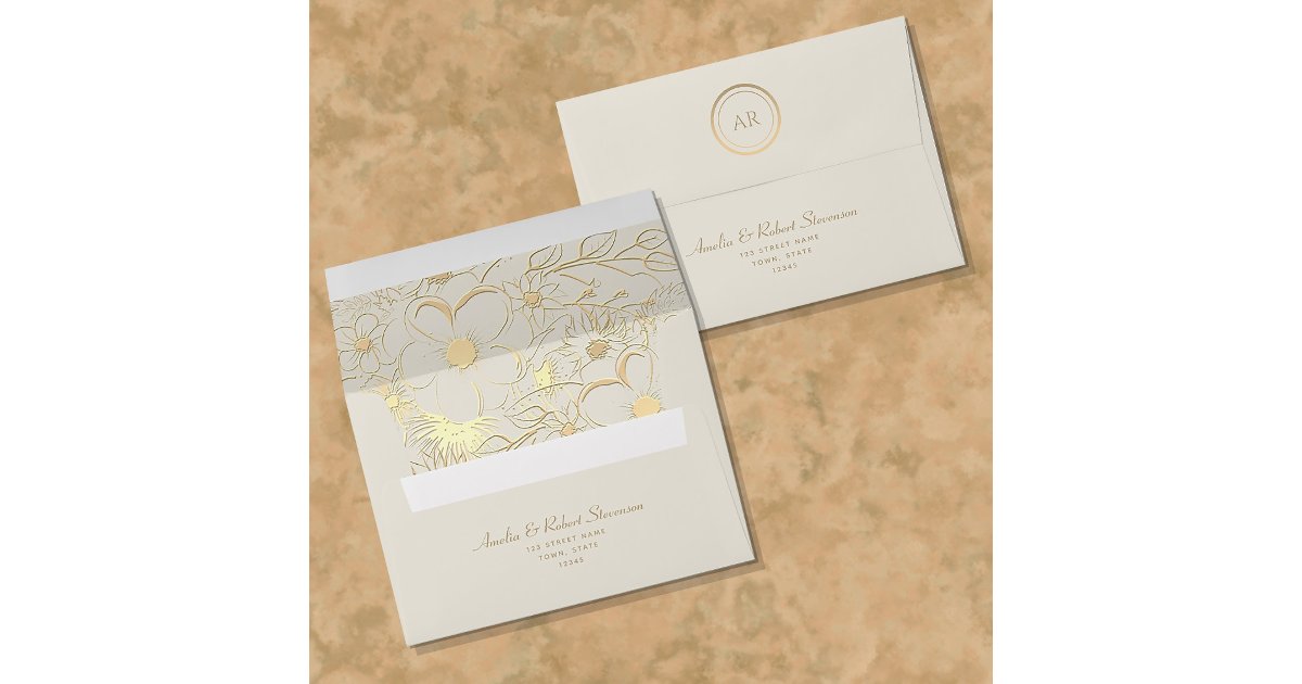 Champagne Gold Wedding Envelope | Zazzle