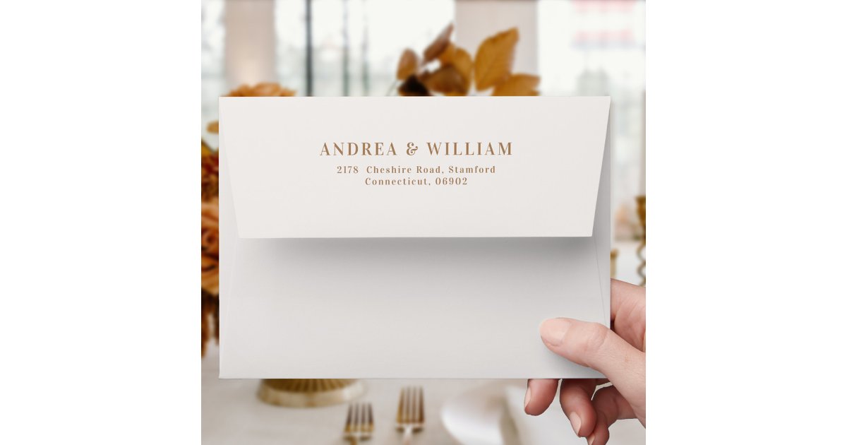 Champagne Neutral Wedding Envelope | Zazzle