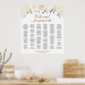 Champagne Peach Floral Alphabetical Seating Chart | Zazzle
