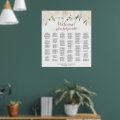 Champagne Peach Floral Alphabetical Seating Chart | Zazzle