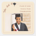 Champagne photo Graduation Party Square Sticker | Zazzle