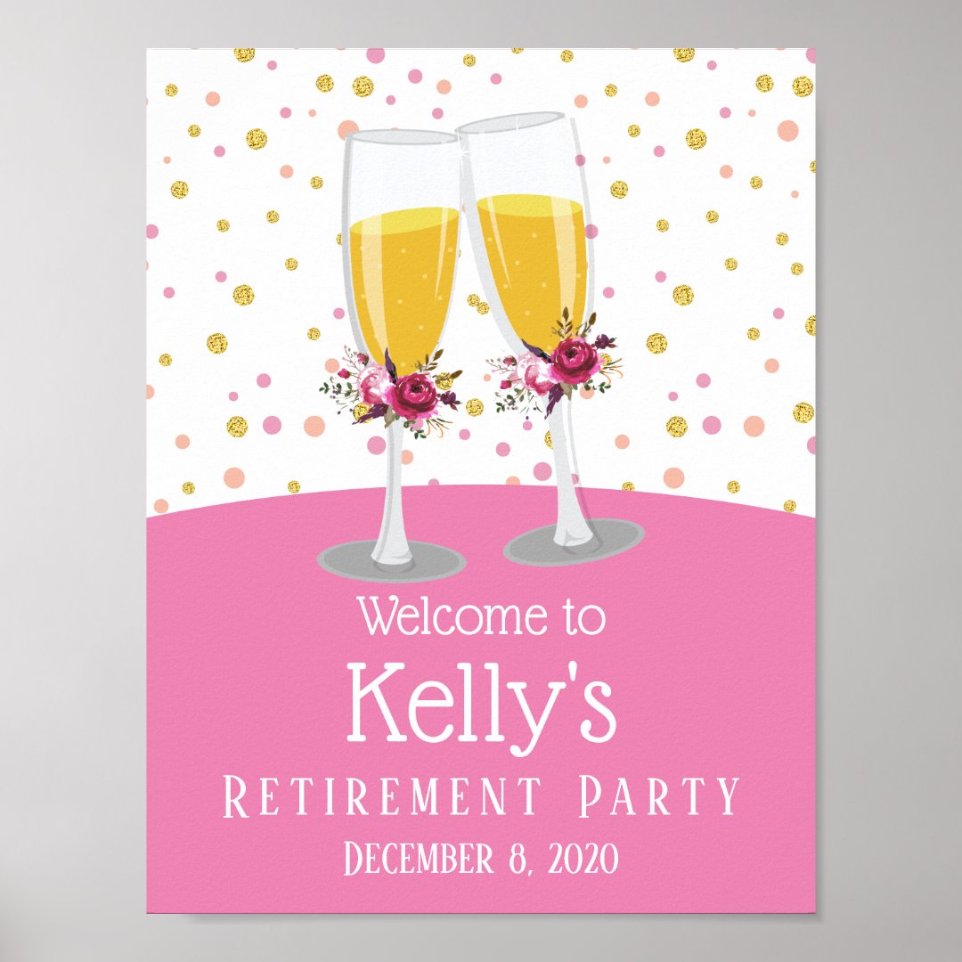 Champagne retirement Party Poster | Zazzle