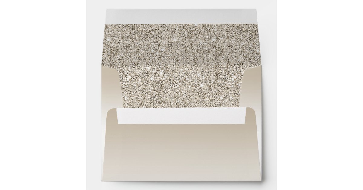 Champagne Sequins Envelope | Zazzle