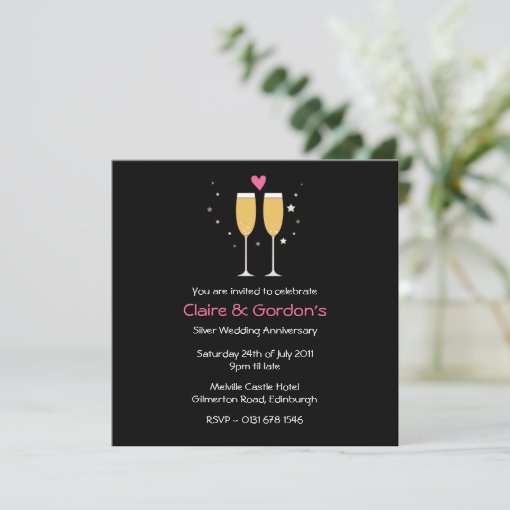 Champagne Toast Anniversary Party Invitation | Zazzle