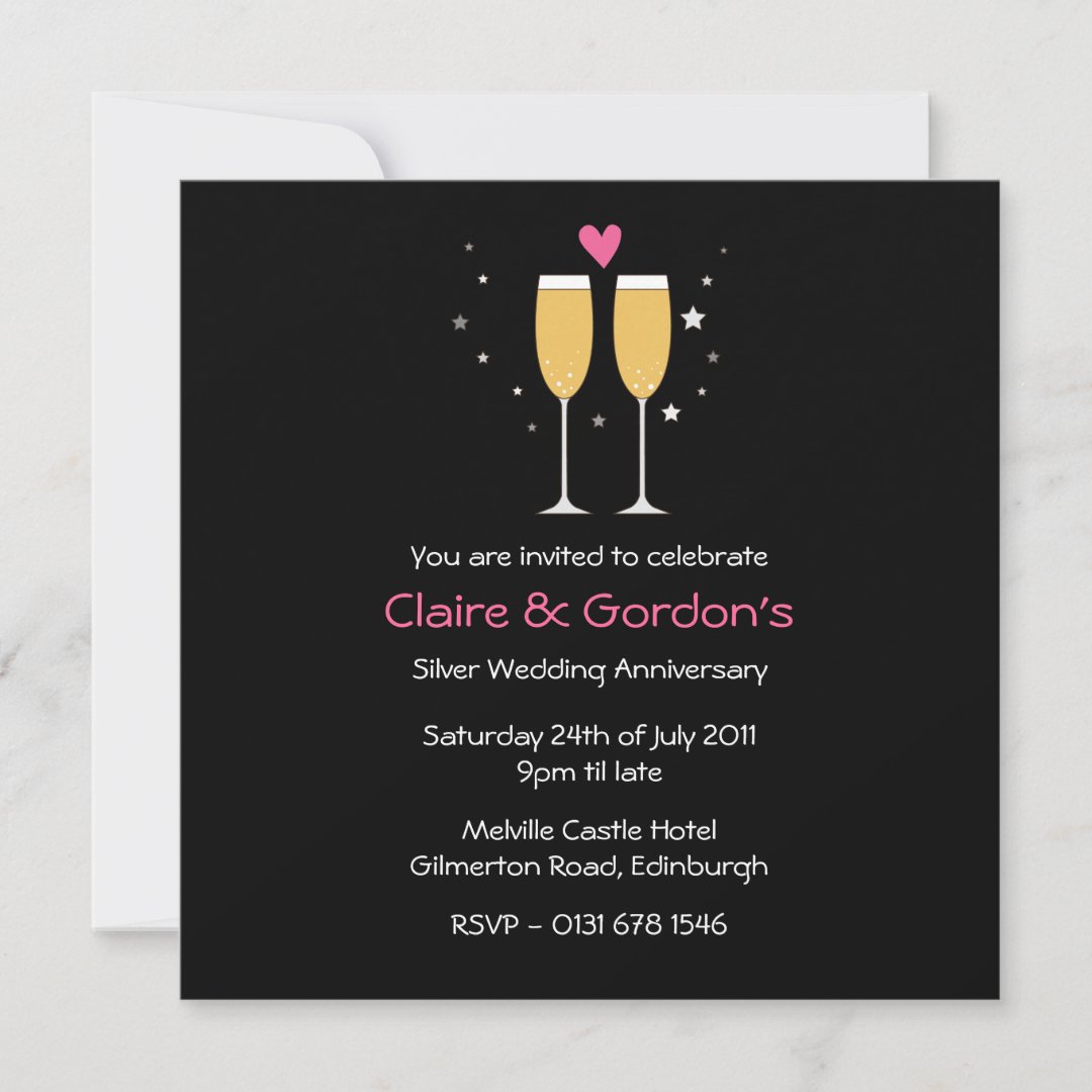 Champagne Toast Anniversary Party Invitation | Zazzle