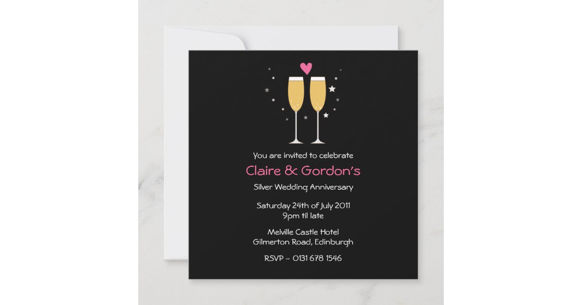 Champagne Toast Anniversary Party Invitation | Zazzle
