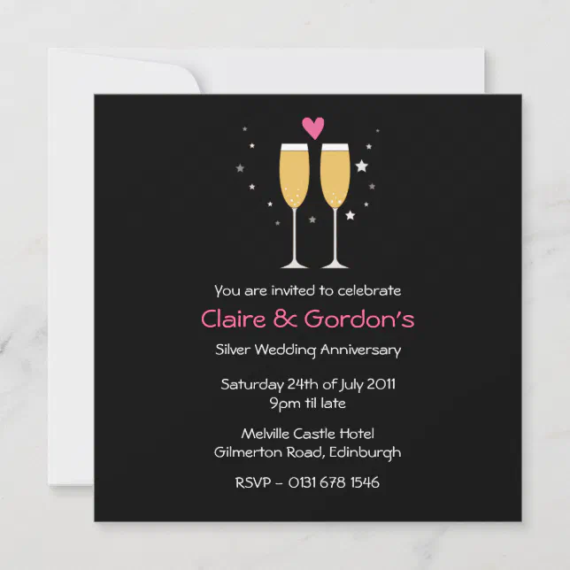 Champagne Toast Anniversary Party Invitation | Zazzle