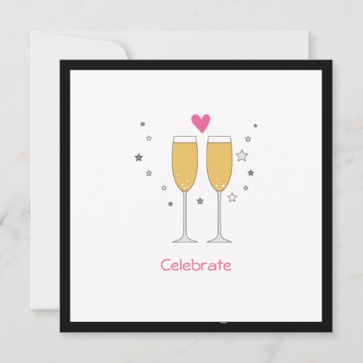Champagne Toast Anniversary Party Invitation- whit Invitation | Zazzle
