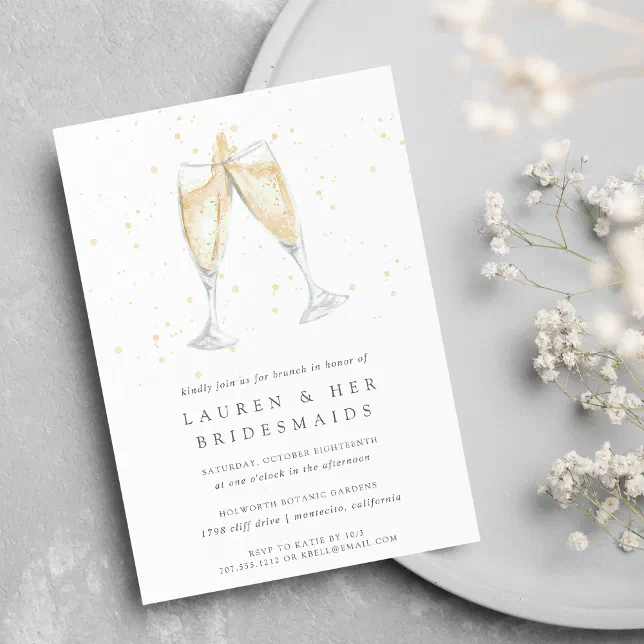 Champagne Toast | Bridesmaids Brunch Invitation | Zazzle