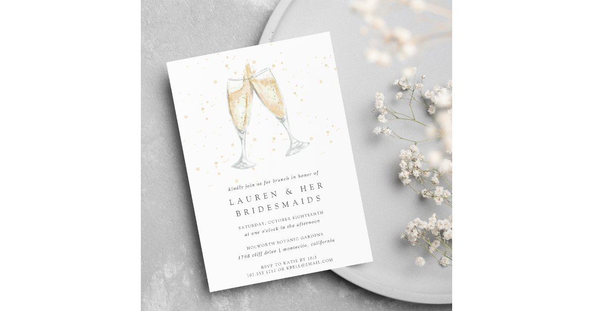 Champagne Toast | Bridesmaids Brunch Invitation | Zazzle