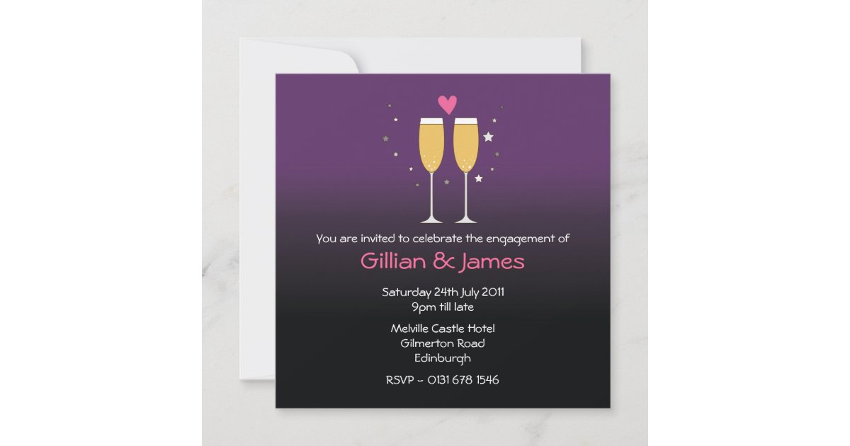 Champagne Toast Engagement Party Invitation | Zazzle