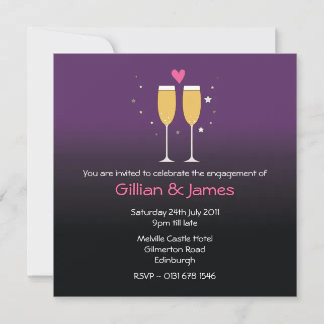 Champagne Toast Engagement Party Invitation | Zazzle