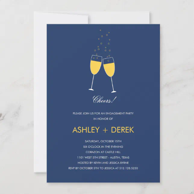 Champagne Toast Engagement Party Invitation | Zazzle