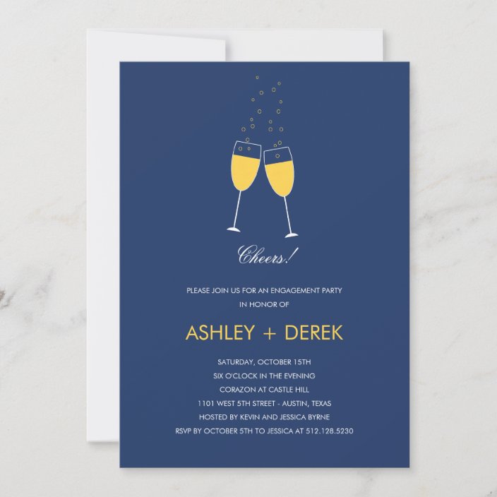 Champagne Toast Engagement Party Invitation | Zazzle.com