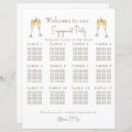 Champagne Toast Engagement Party Seating Chart | Zazzle