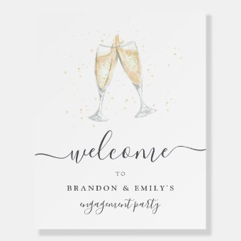 Champagne Toast Personalized Event Welcome Sign | Zazzle