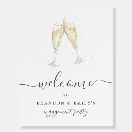 Champagne Toast Personalized Event Welcome Sign | Zazzle